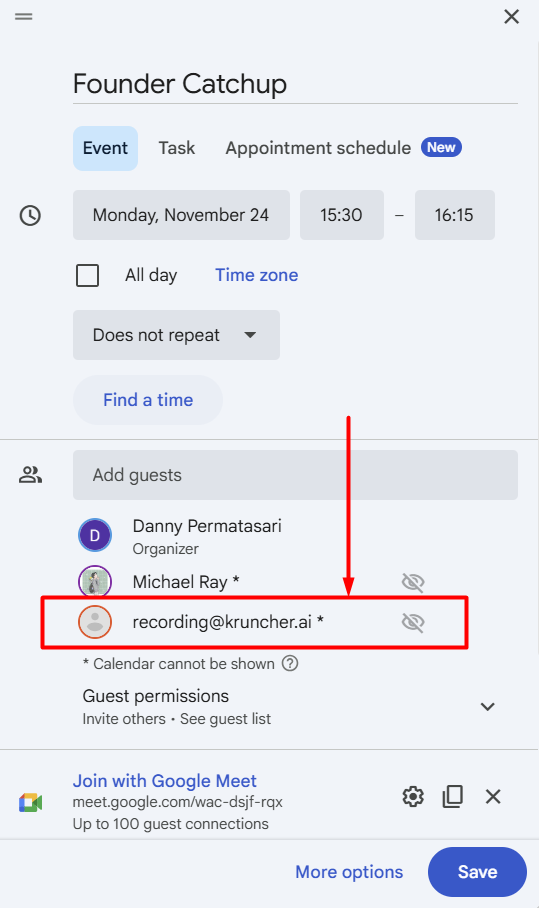 Automatically Integrate Meeting Transcripts into Kruncher